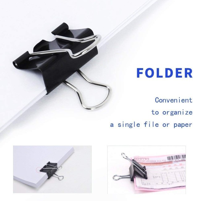 DAHSHA Binder Clips 1/4-inch (32mm) Paper Holding Capacity Files ...