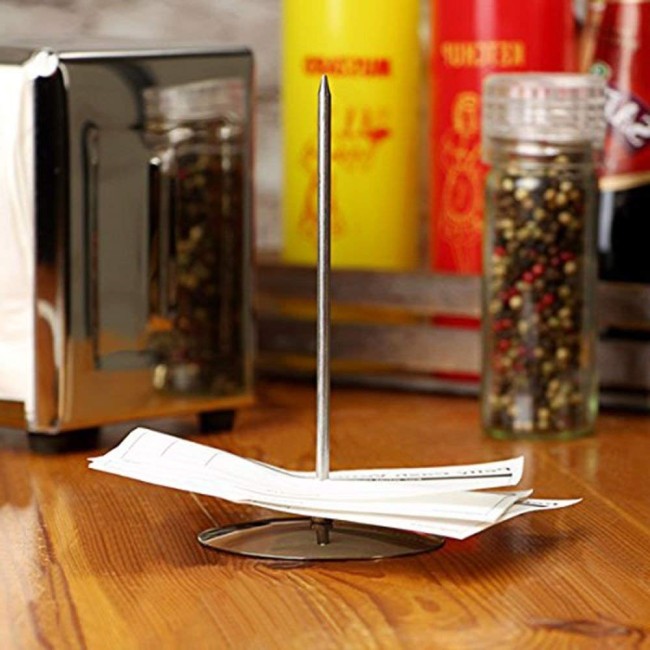 NISUN 180MM Paper Memo Holder, Stainless Steel Receipt Holder, Straight ...