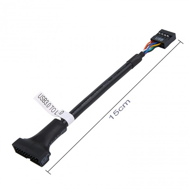 RiaTech 19 Pin USB 3.0 Male To 9 Pin USB 2.0 Female Motherboard Cable ...