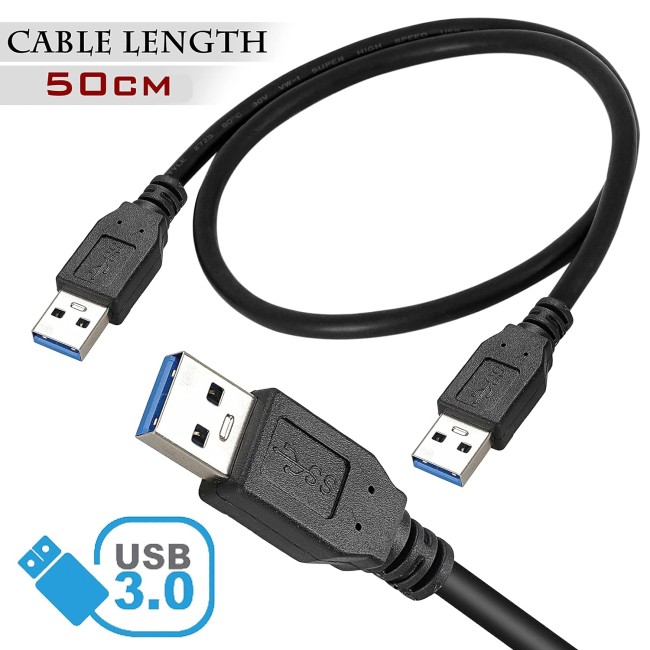 Storite 50cm Super Speed USB 3.0 Type A Cable - Male to Male USB Cord ...