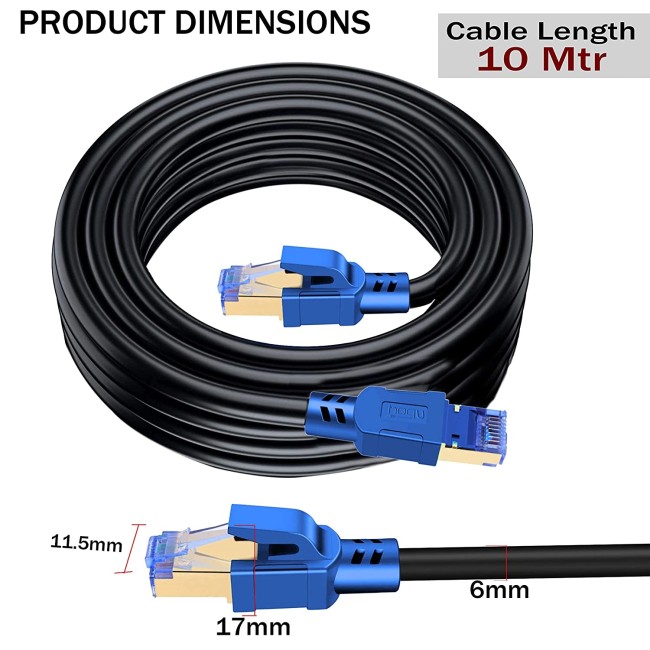 UPORT 10 Meter CAT 7 Ethernet Cable, High Speed 10 Gbps Gigabit Cat7 ...