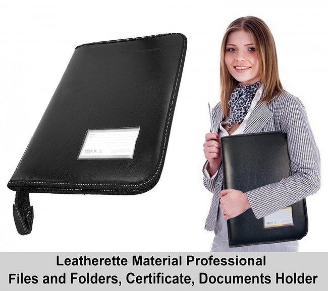 Storite Leather File and Folder for Document A4 Size with 40 ...
