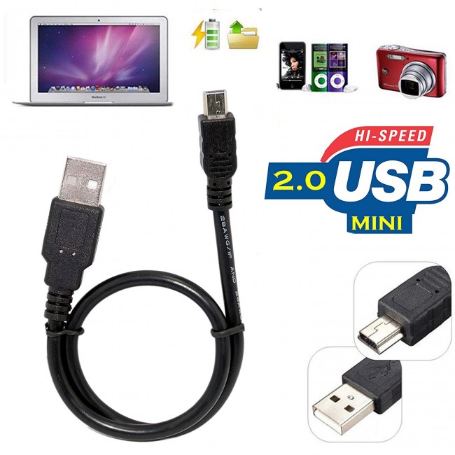 SaiTech IT 5 Pack USB 2.0 A to Mini 5 pin B Cable for External HDDS ...