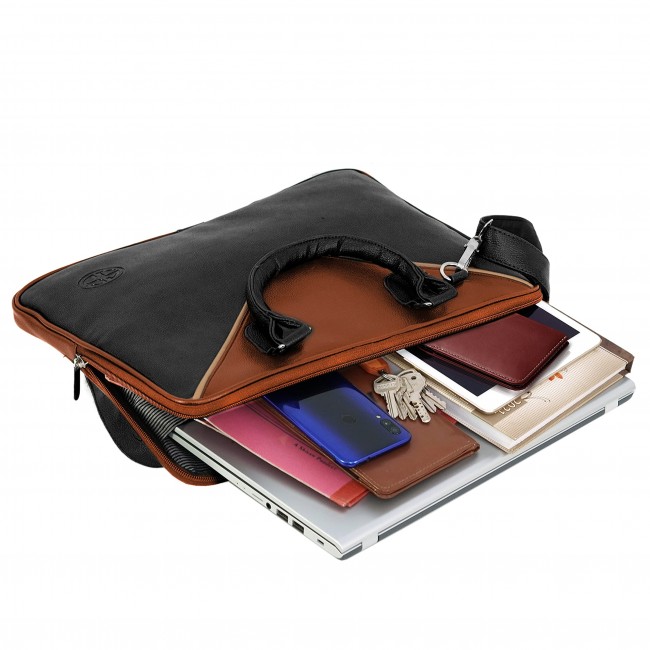Storite PU Leather 14 inch Laptop Messenger Shoulder Sling Office ...