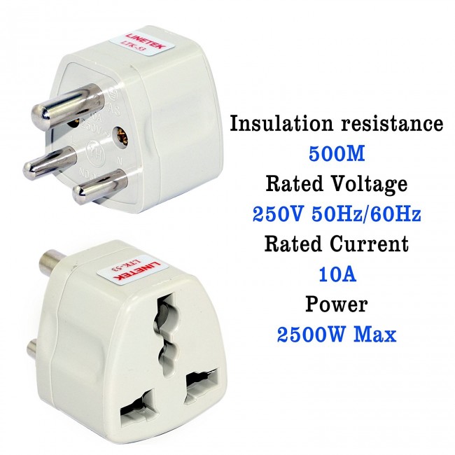 Wholesale LINETEK 3 PIN Universal Conversion Power Plug Adapter