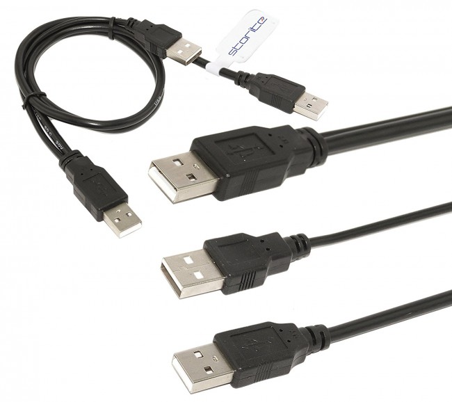 Wholesale USB 2.0 Type A Male to Dual USB A Male Y Splitter Cable - 50CM