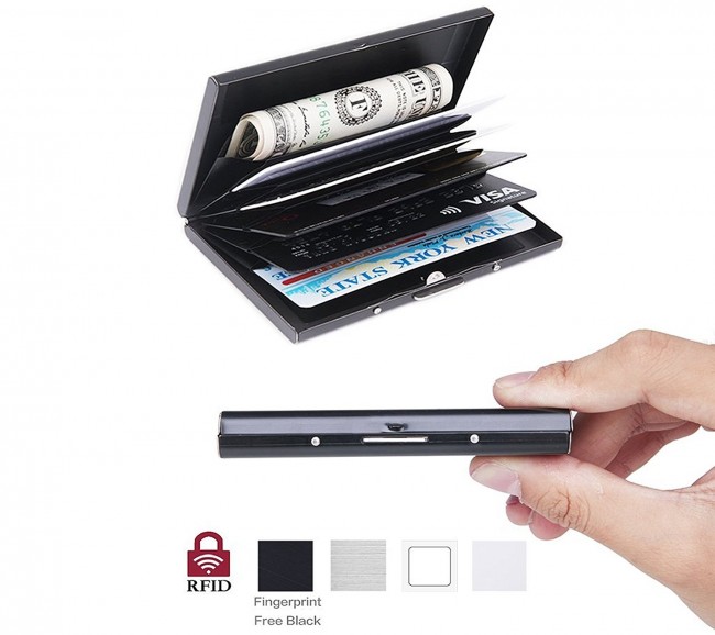 Storite 6 Slots Stainless Steel RFID Blocking Metal Credit Card Holder ...