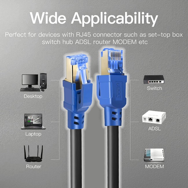 UPORT 10 Meter CAT 7 Ethernet Cable, High Speed 10 Gbps Gigabit Cat7 ...