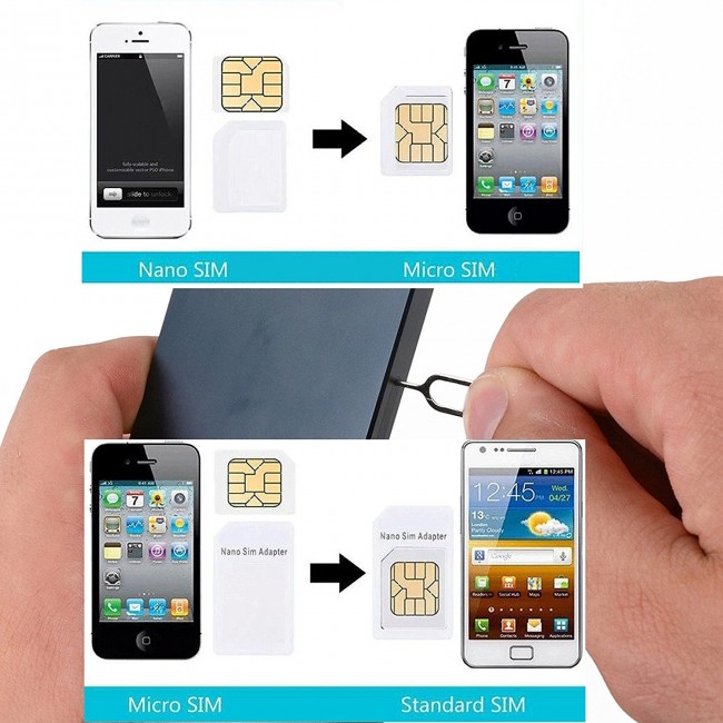 SIM CARD Adapter Nano to Micro - Nano to Regular - Micro to Regular ...