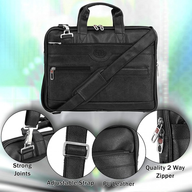 Storite PU Leather 14 Inch Laptop Shoulder Messenger Sling Office ...