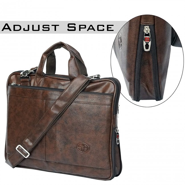 Storite PU Leather Laptop Shoulder Sling Office Travel Organizer Bag ...
