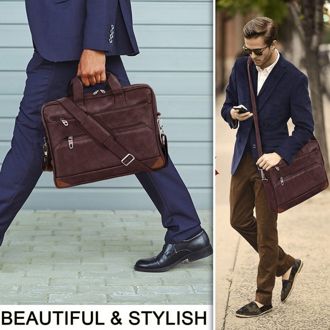 Storite PU Leather 14 Inch Laptop Shoulder Messenger Sling Office ...