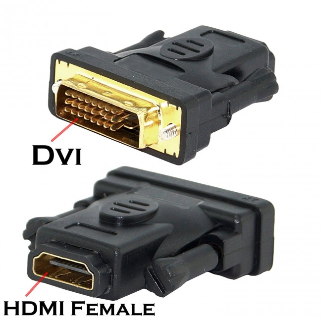 Storite HDMI Female To DVI-D (Dual) Male Adapter 24+1 LCD HDTV DVD ...