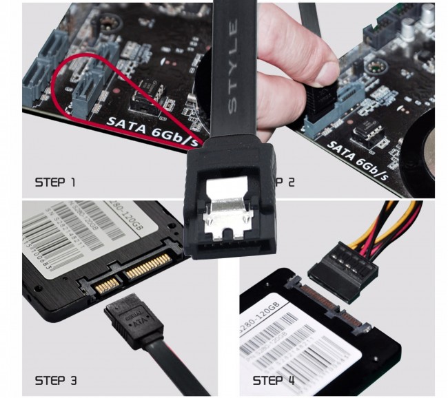 RiaTech Locking Latch Straight to Right Angle 90 Degree SATA III 6.0 ...